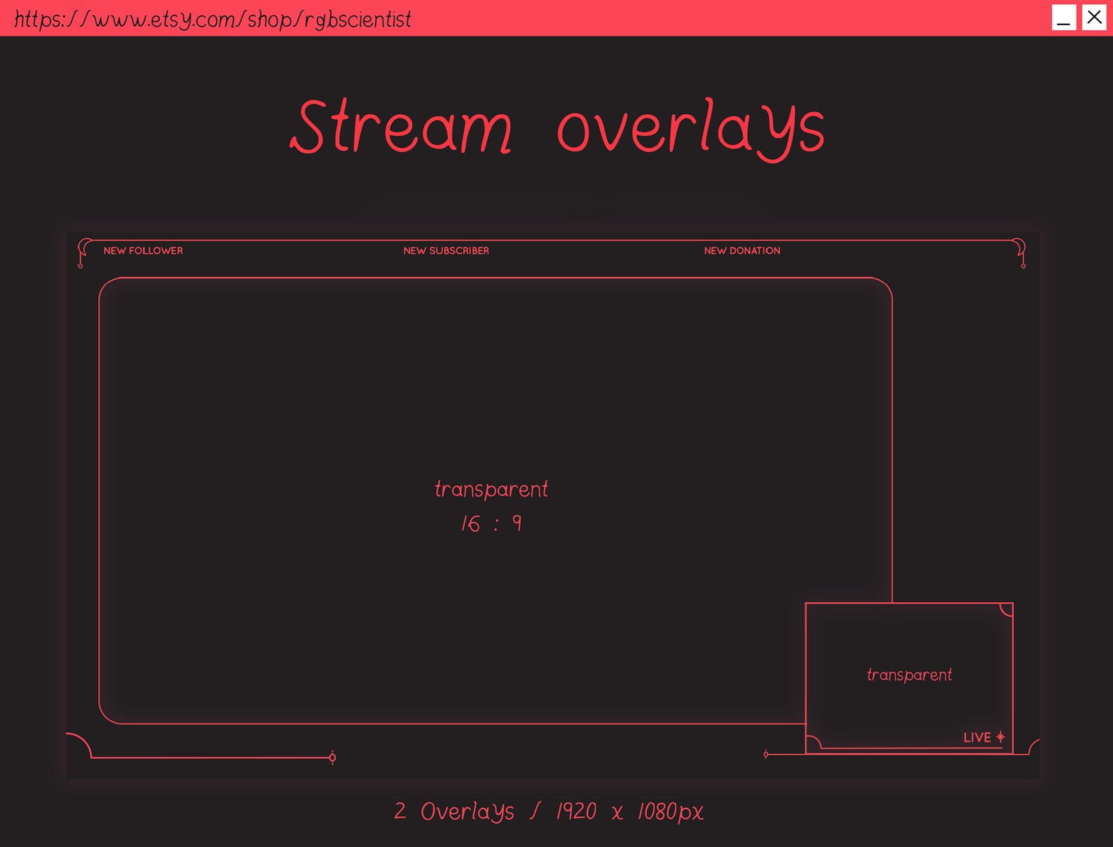 Fire Minimal Red Pack / 2x Stream Overlays / Chat & Webcam Overlay ...