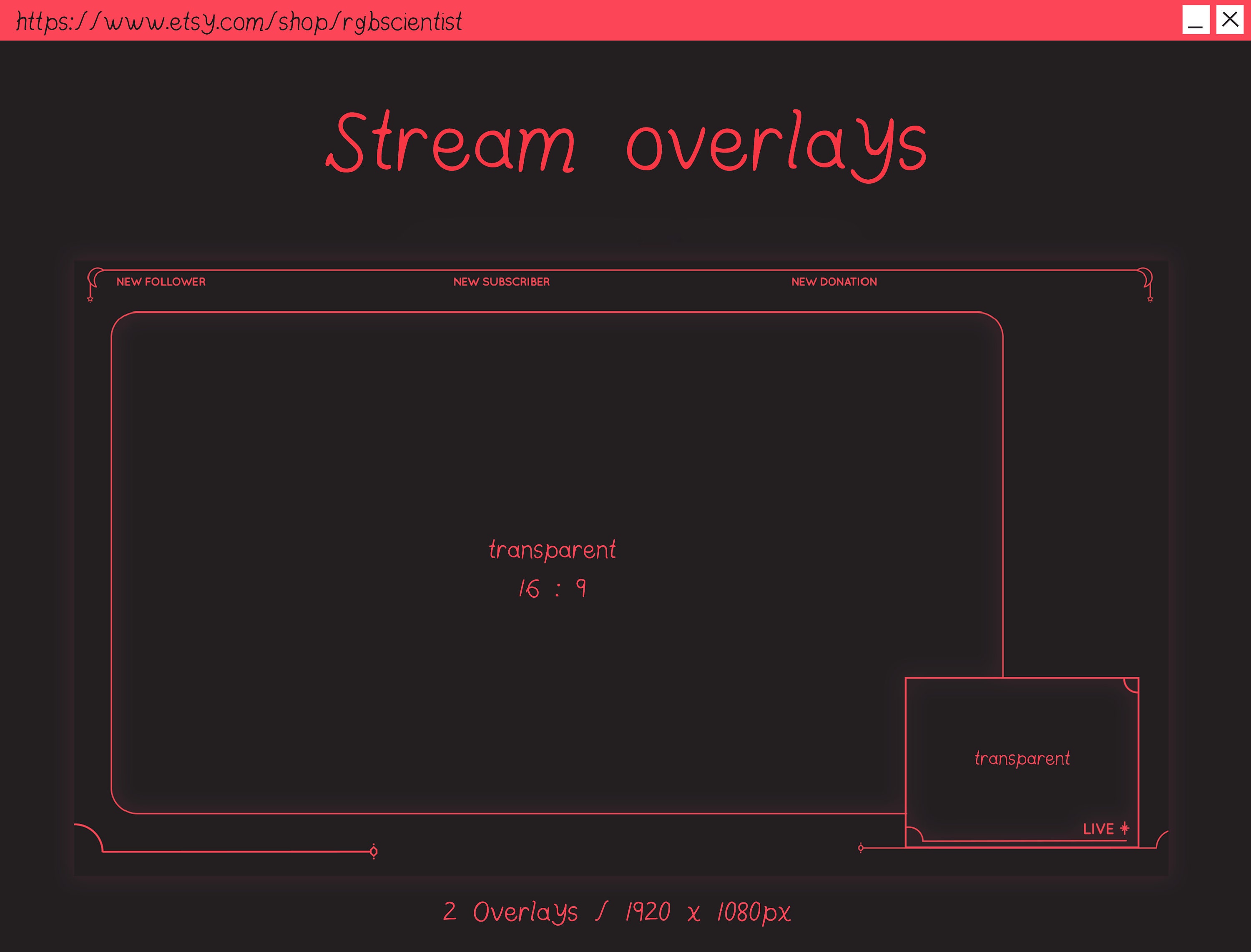 Fire Minimal Red Pack / 2x Stream Overlays / Chat & Webcam Overlay ...