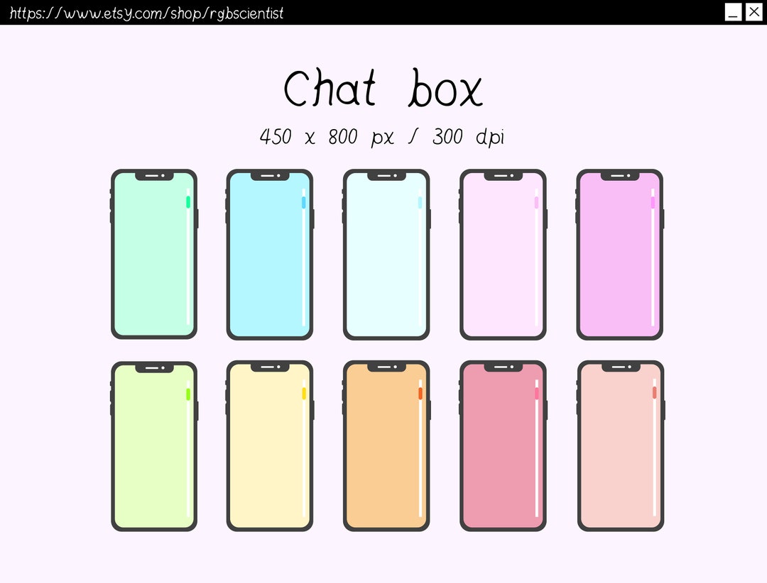 Pastel Color Phone Chat Box Overlay / 10x Colors - Etsy