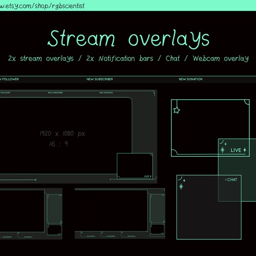 Green Minimal Pack / 2x Stream Overlays / Chat & Webcam - Etsy