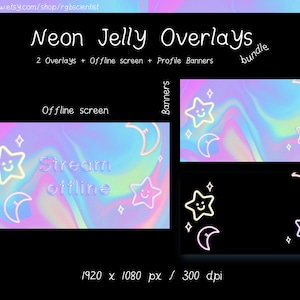 Neon Jelly Overlays / 2 Overlays / 2 Frame Overlay / Offline Screen ...