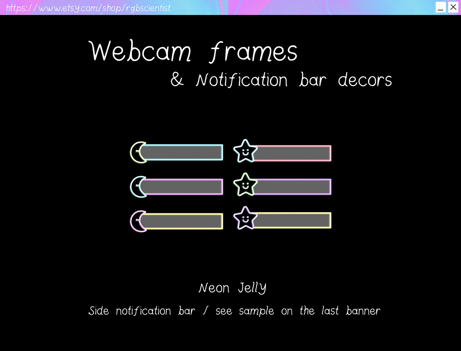 Neon Jelly Webcam Frames / Notification Bar Stream Decors - Etsy