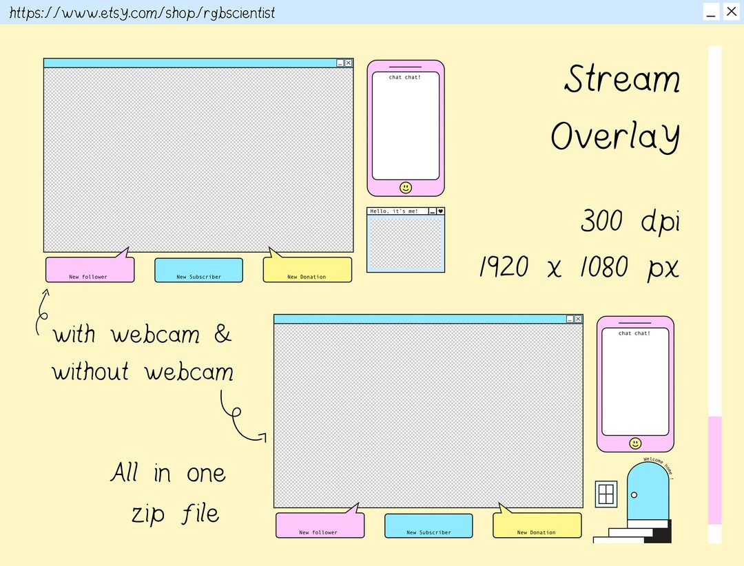 Icecream Pastel Stream Overlay With Webcam and Without - Etsy