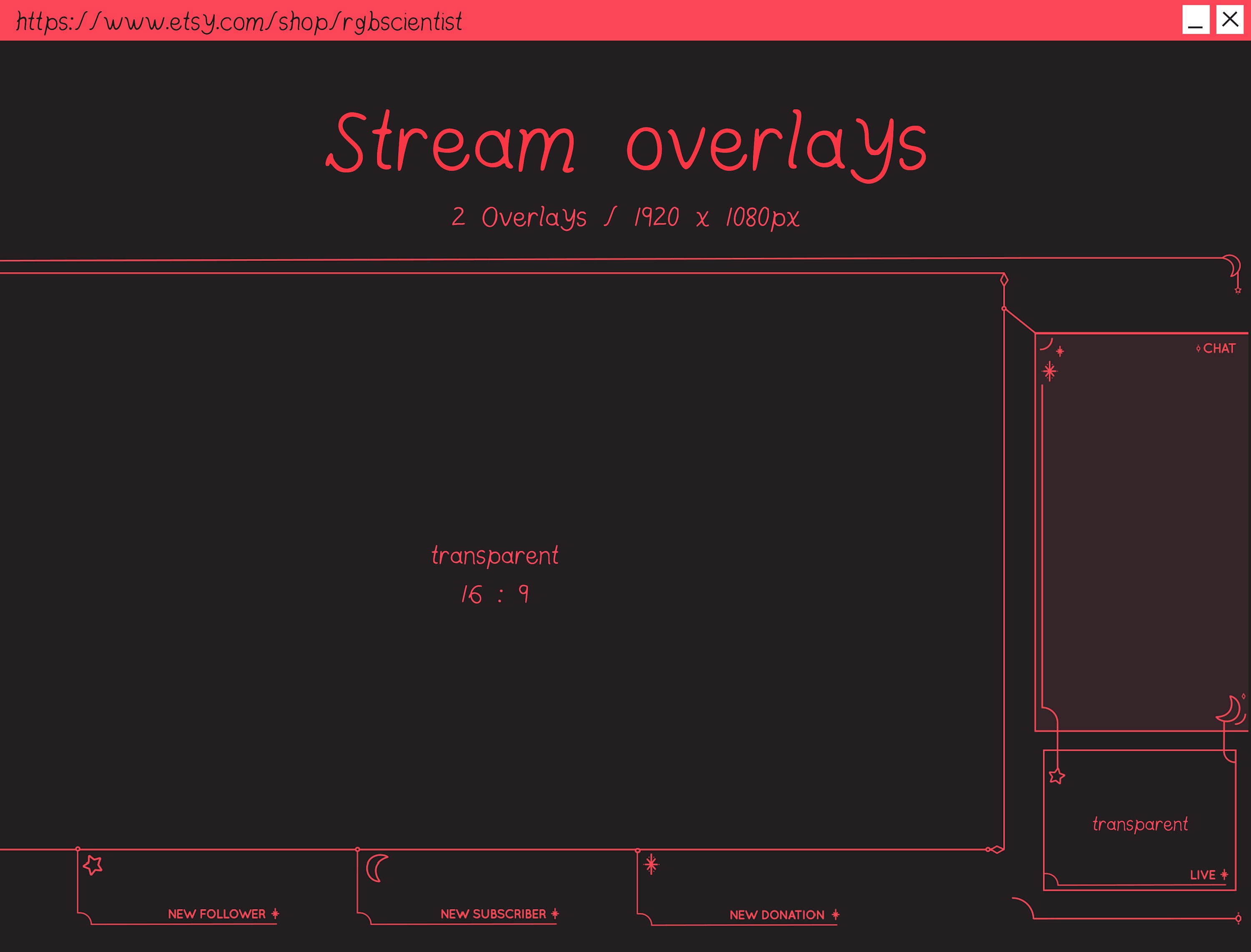 Fire Minimal Red Pack / 2x Stream Overlays / Chat & Webcam Overlay ...