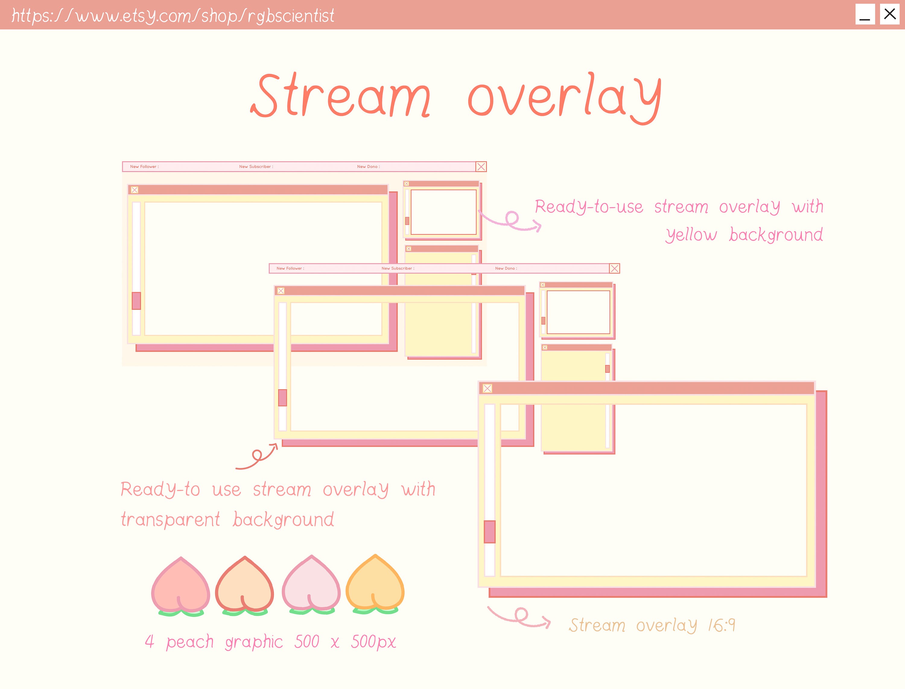 Yellow Peach Browser Stream Overlay / Ready to Use Stream - Etsy