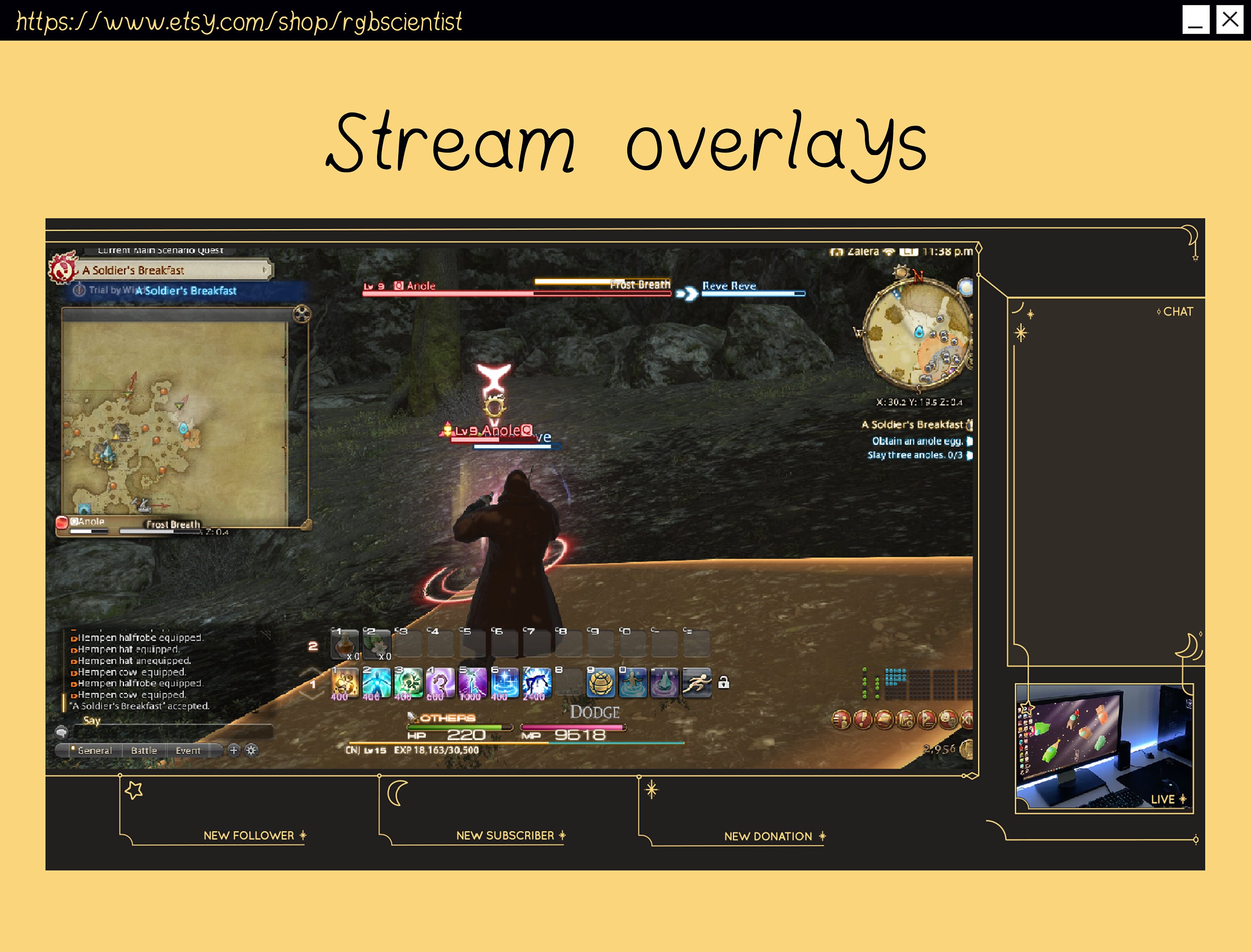 Gold Minimal Pack / 2x Stream Overlays / Chat & Webcam Overlay - Etsy ...