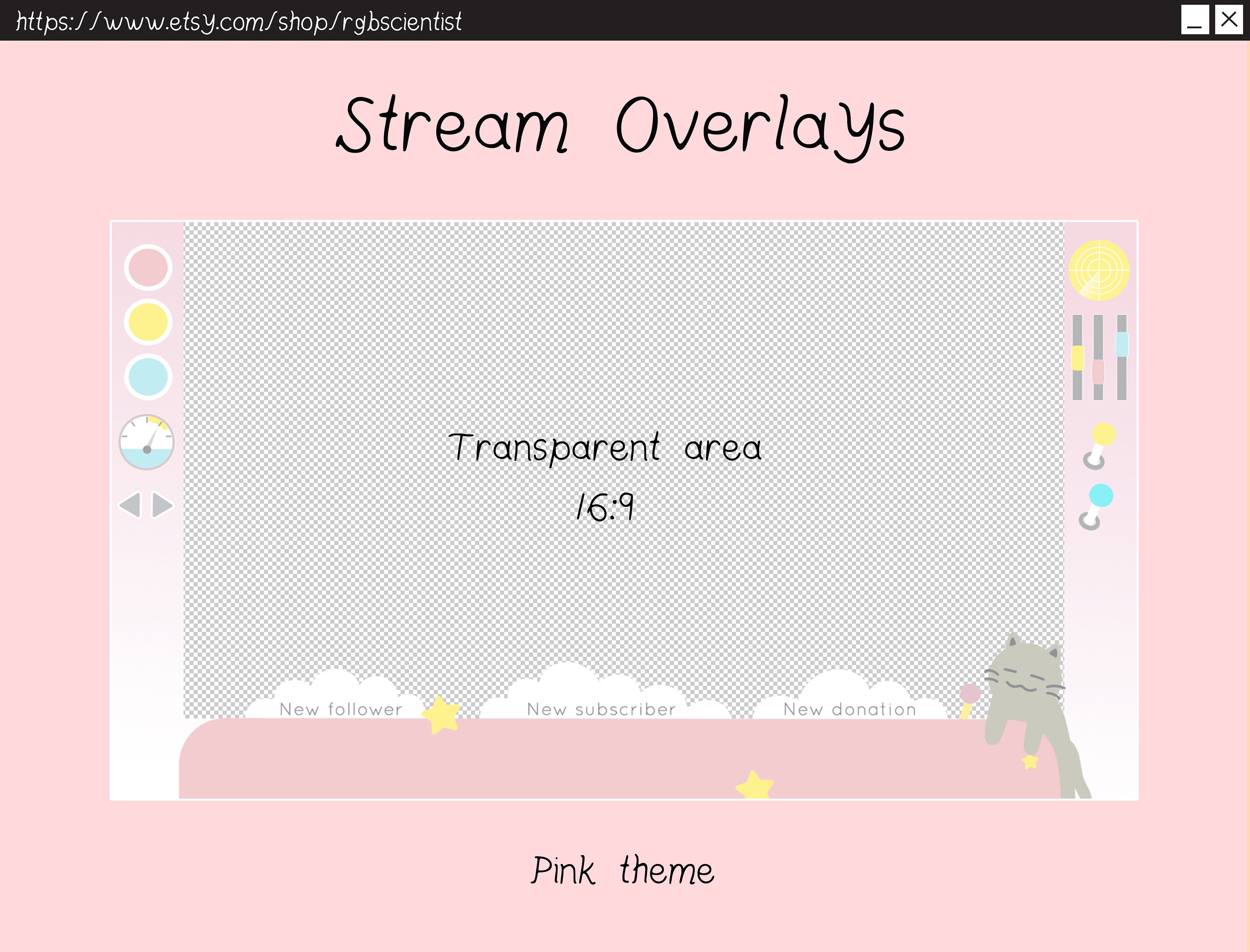 Dreaming Cat Stream Overlay / Spaceship Panel Pastel Theme for Streamer ...