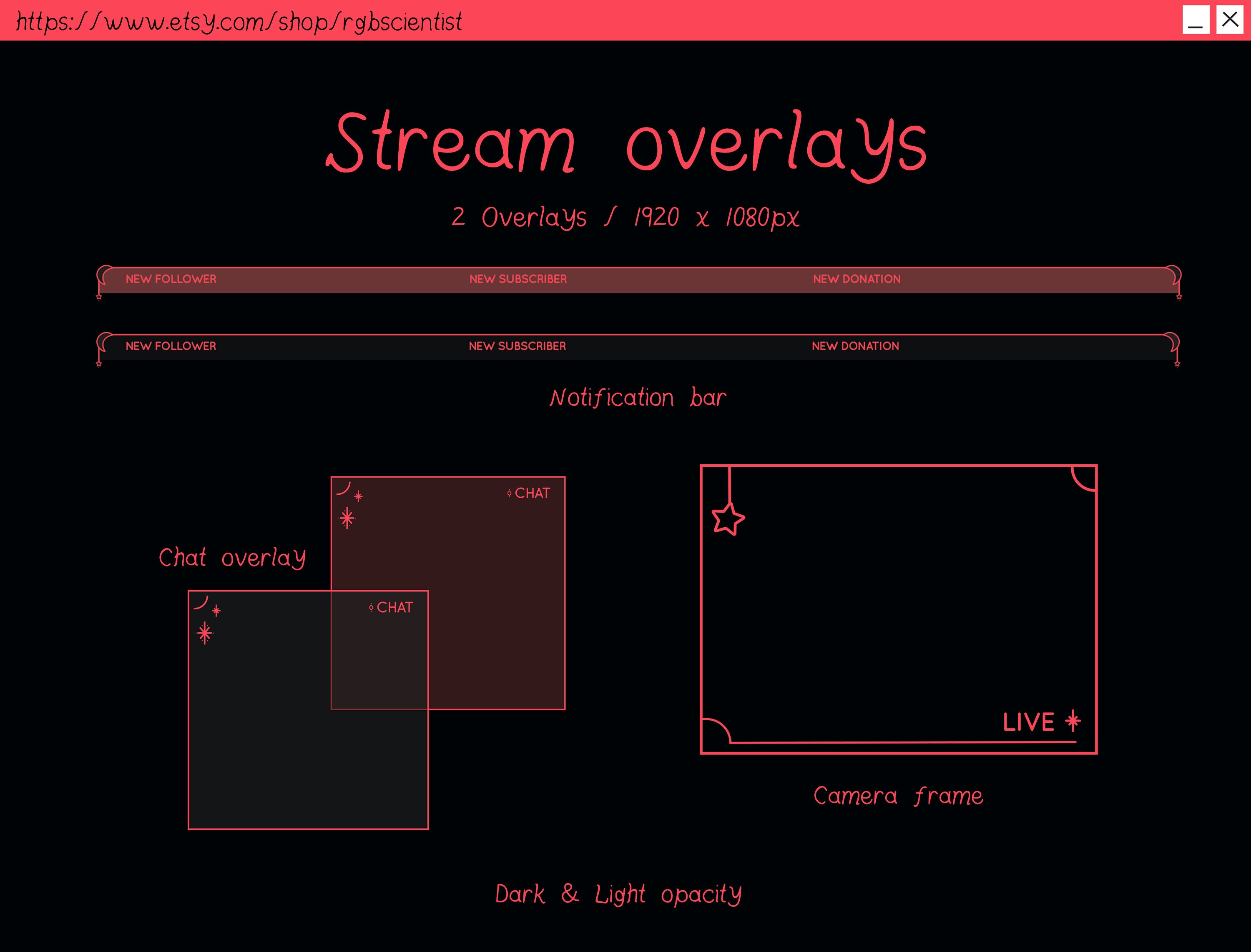 Fire Minimal Red Pack / 2x Stream Overlays / Chat & Webcam Overlay ...