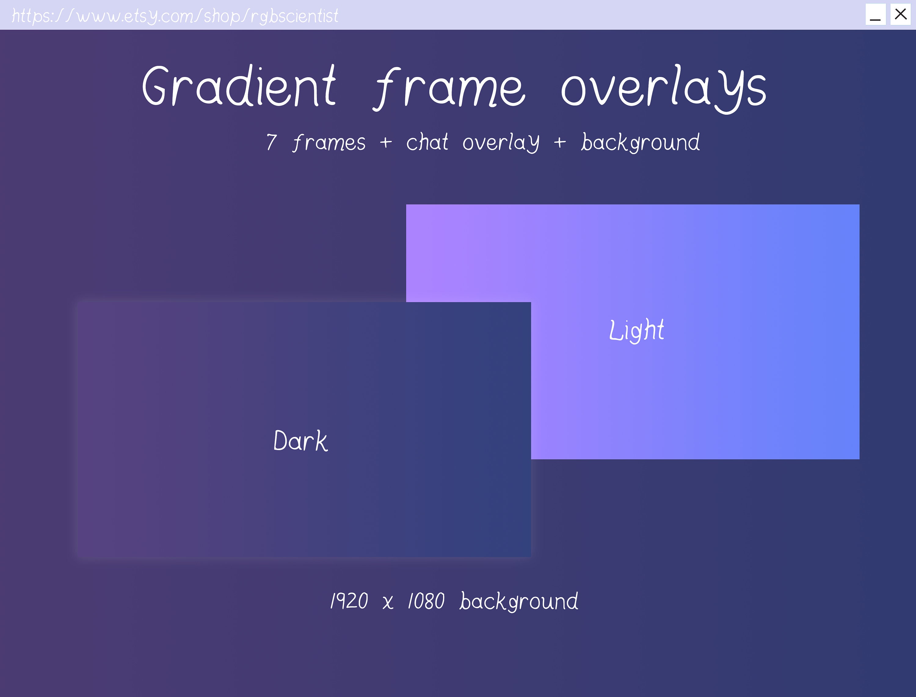 Gradient Purple Blue Frames Overlay / 7x Game & Webcam Frames - Etsy