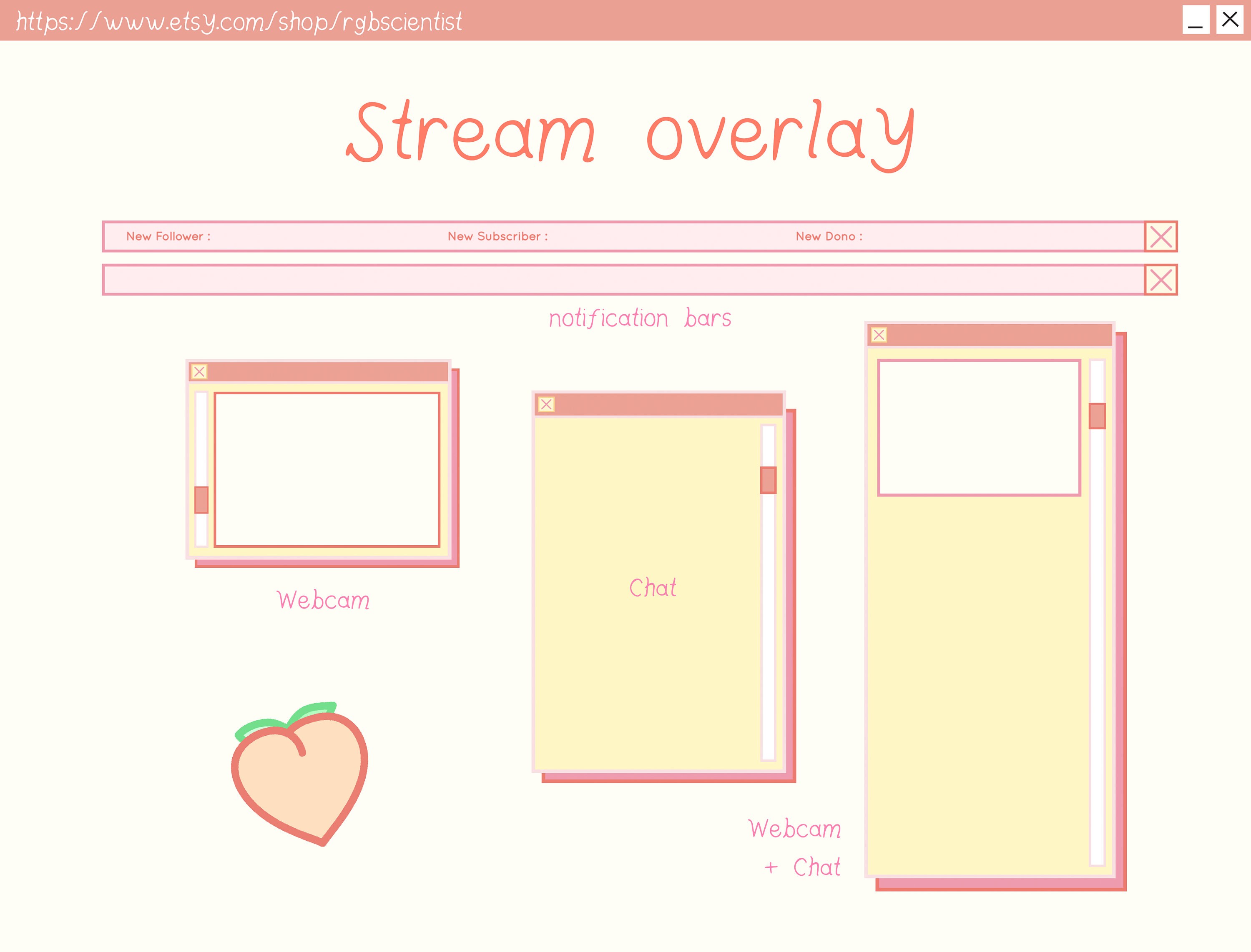 Yellow Peach Browser Stream Overlay / Ready to Use Stream - Etsy