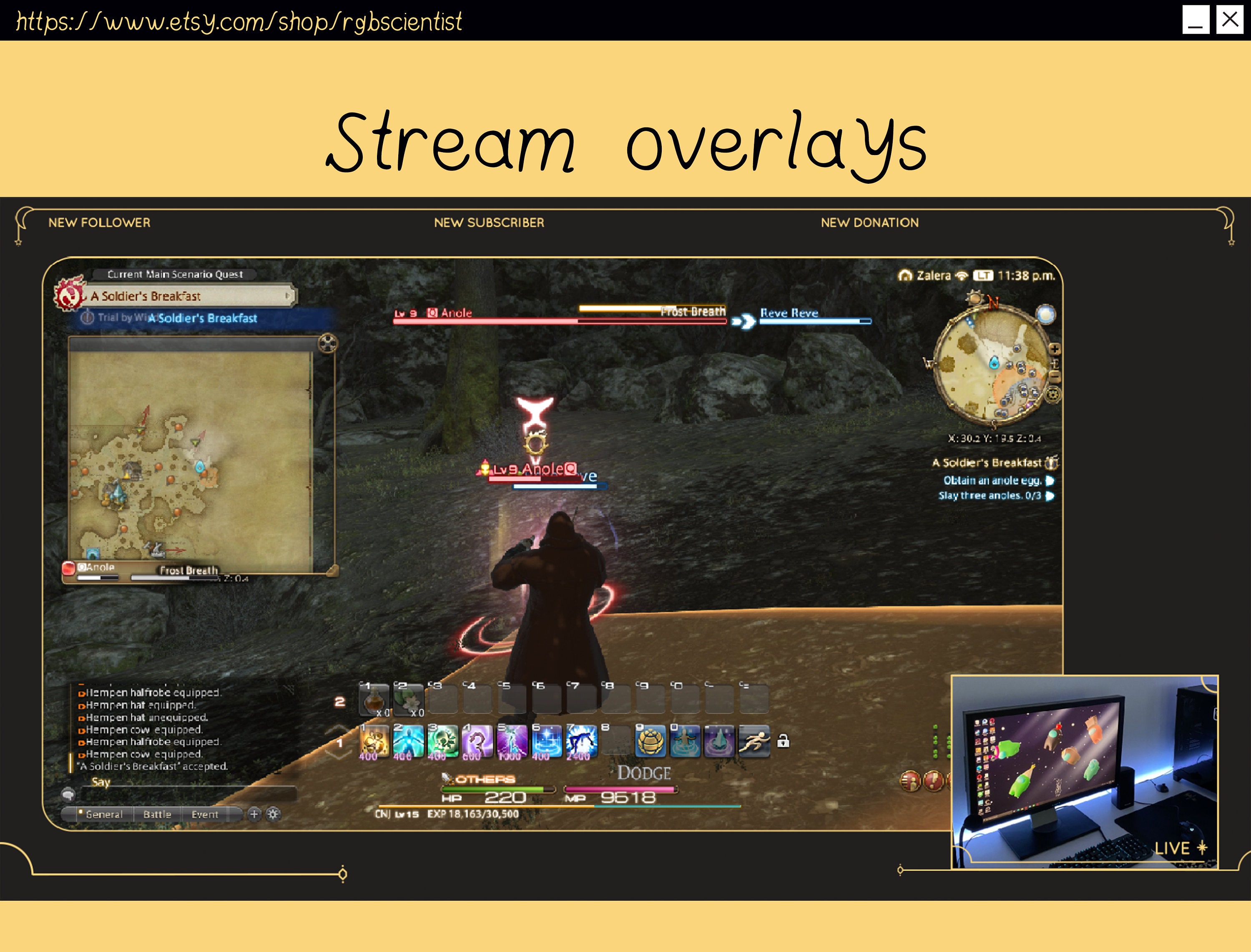 Gold Minimal Pack / 2x Stream Overlays / Chat & Webcam Overlay ...