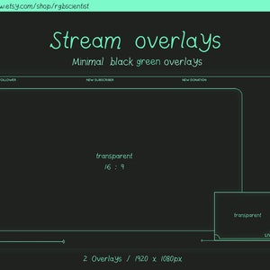 Green Minimal Pack / 2x Stream Overlays / Chat & Webcam Overlay ...