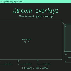 Green Minimal Pack / 2x Stream Overlays / Chat & Webcam Overlay ...