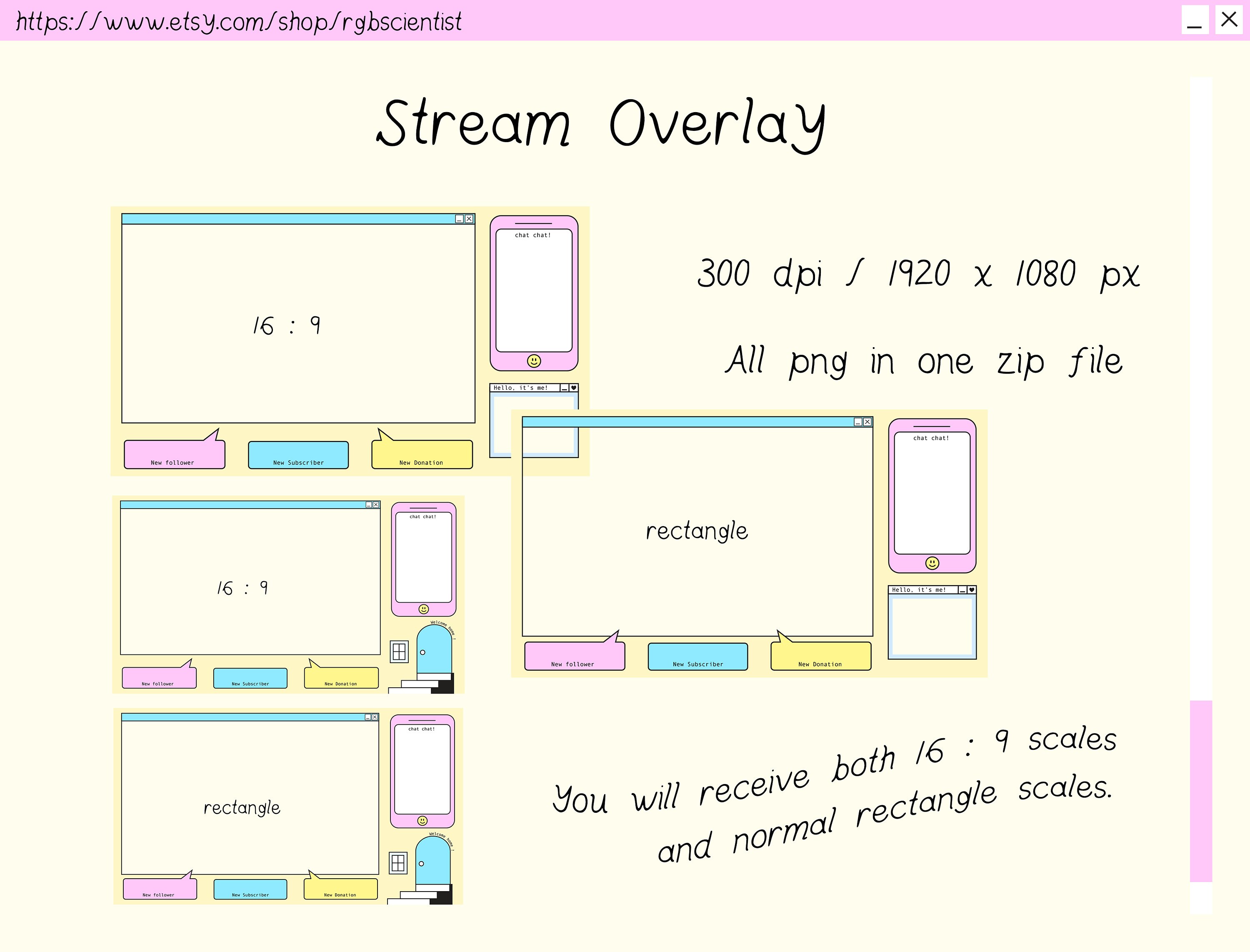 Icecream Pastel Stream Overlay With Webcam and Without - Etsy