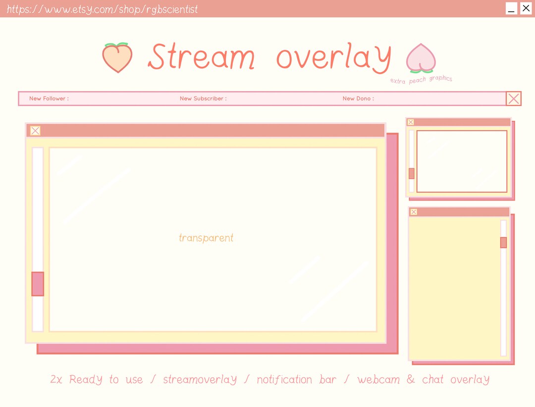 Yellow Peach Browser Stream Overlay / Ready to Use Stream Overlay ...