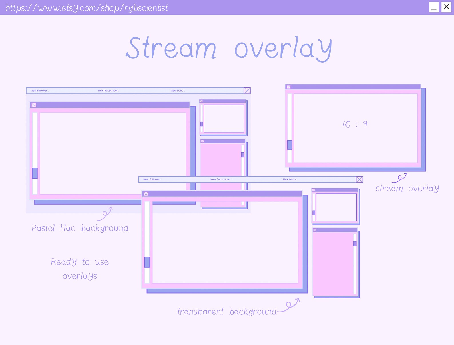 Pastel Lavender Browser Stream Overlay / Ready to Use Stream Overlay ...