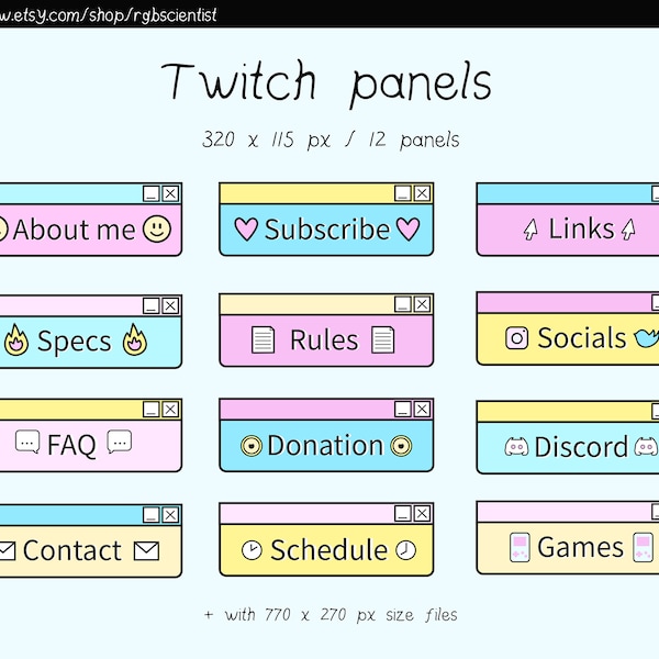 Ice Twitch Panels - Etsy