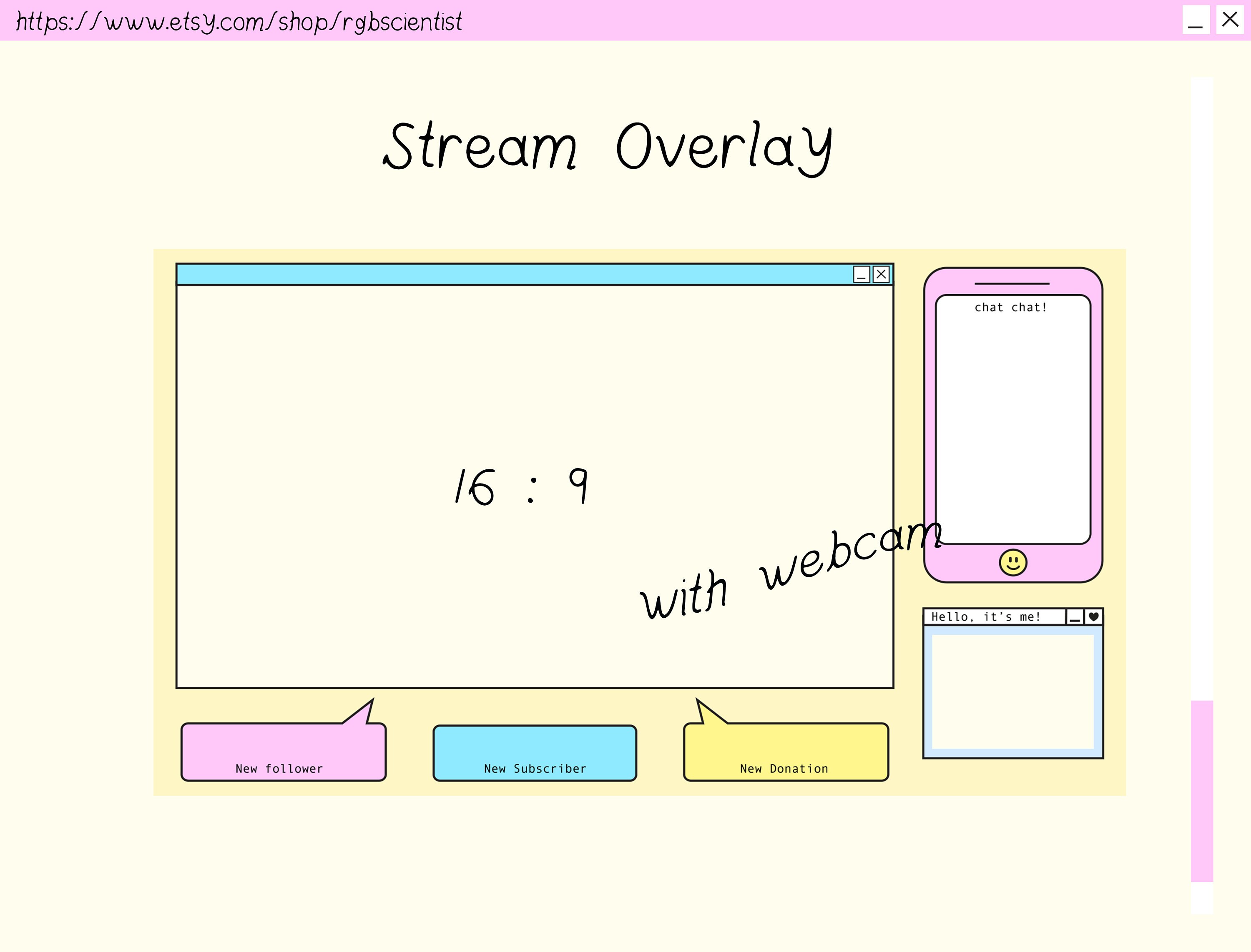 Icecream Pastel Stream Overlay With Webcam and Without - Etsy