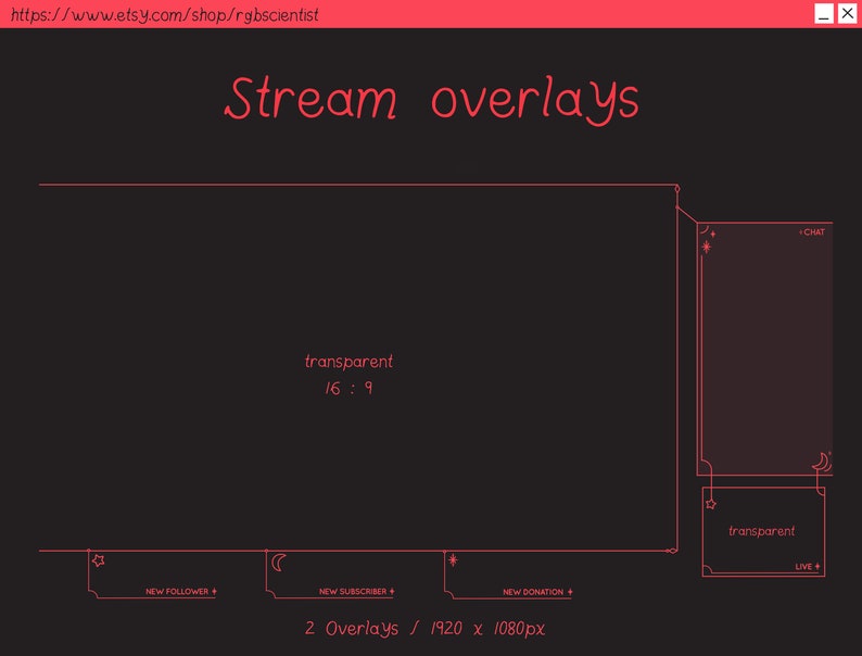Fire Minimal Red Pack / 2x Stream Overlays / Chat & Webcam Overlay ...