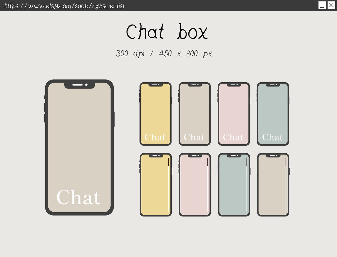 Minimal Color Phone Chat Box Overlay - Etsy