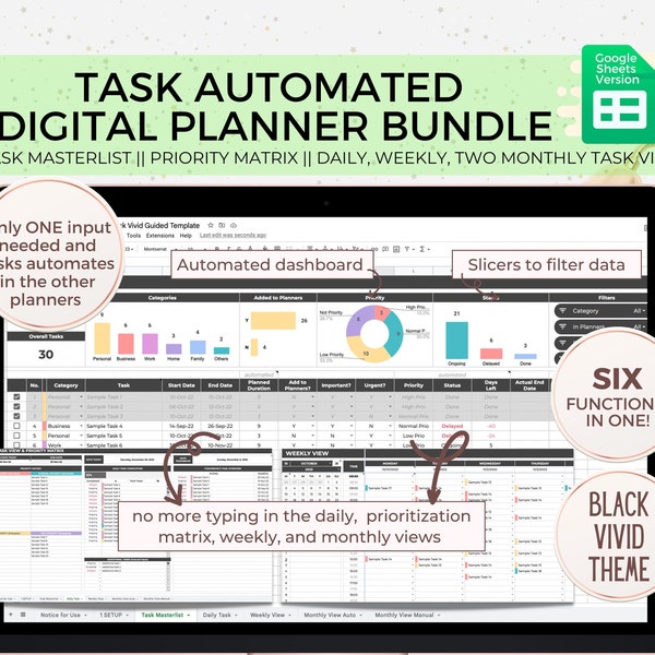 Excel Planner Template, Digital Planner Bundle, to Do List, Schedule ...