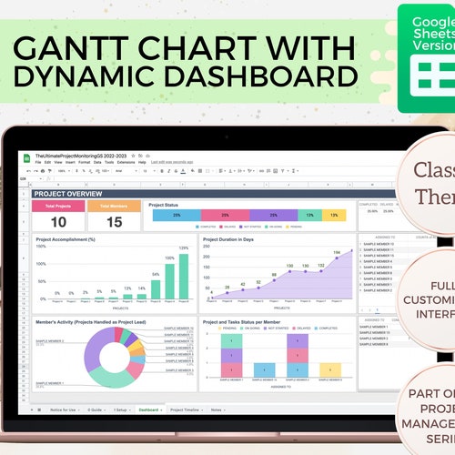 Google Sheets Template Project Management Template Project - Etsy