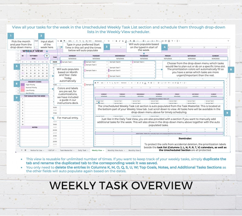 Google Sheets Planner, to Do List Spreadsheet, Priority Matrix, Task ...