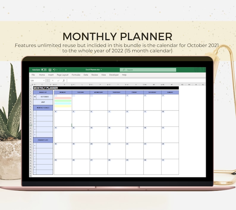 Excel Planner Template, Digital Planner Bundle, to Do List, Schedule ...