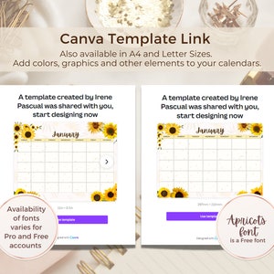 Floral Calendar 2023, Printable Calendar 2023, Editable Calendar ...