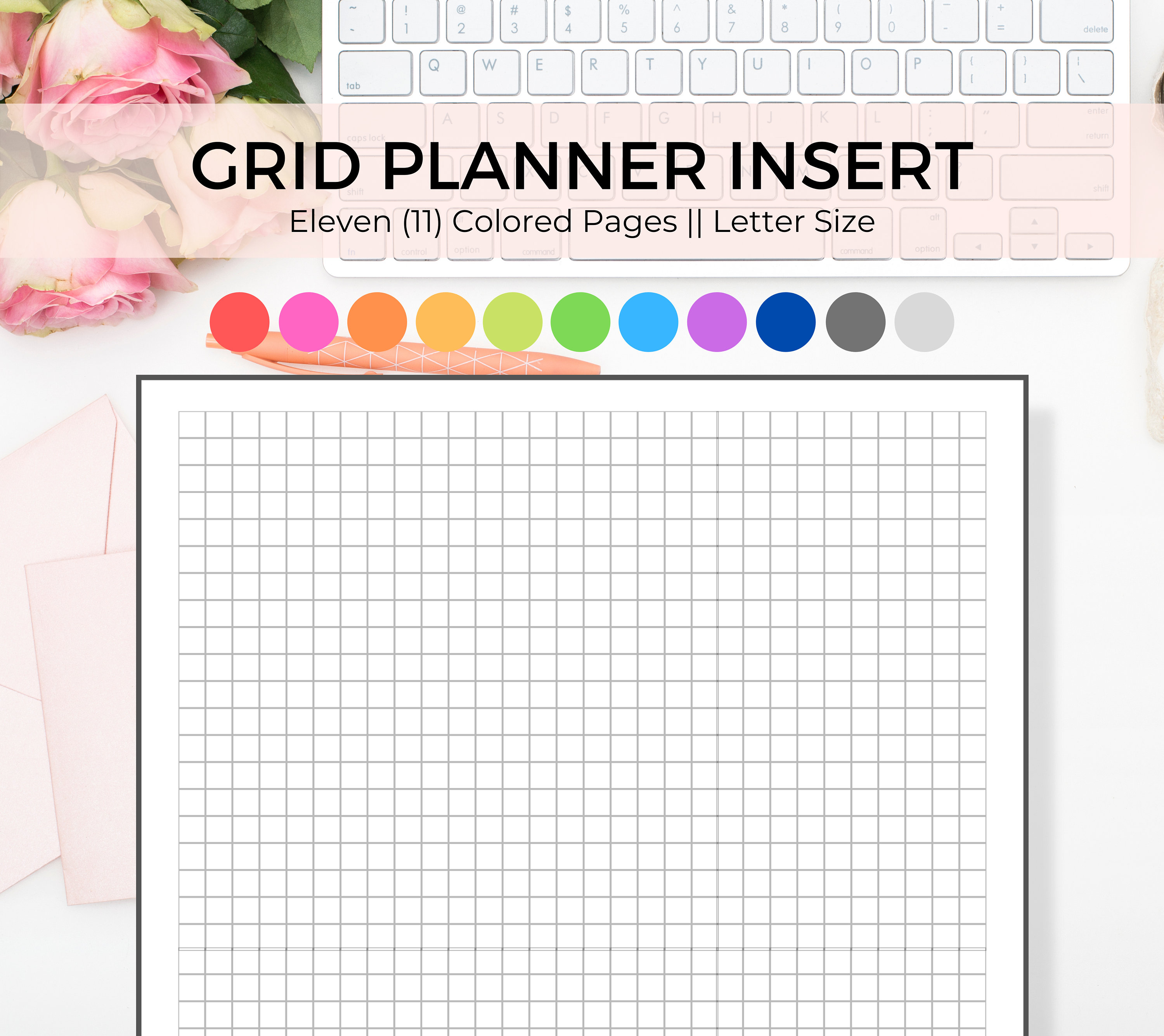 Letter Size Planner, Printable Graph Paper, Grid Paper, Blank Planner ...