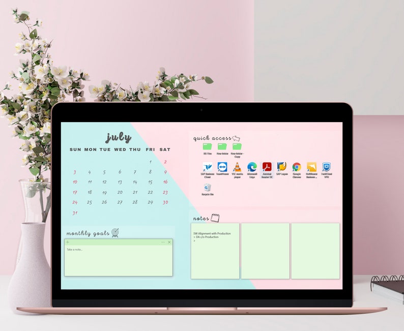 2023 Desktop Calendar Wallpaper, Pastel Desktop Wallpaper Organizer ...