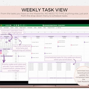 To Do List Excel, Excel Planner Template, Task Tracker Template, Daily ...