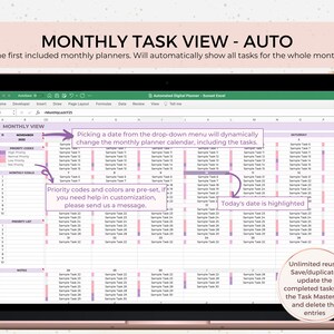 To Do List Excel, Excel Planner Template, Task Tracker Template, Daily ...
