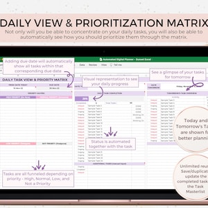To Do List Excel, Excel Planner Template, Task Tracker Template, Daily ...