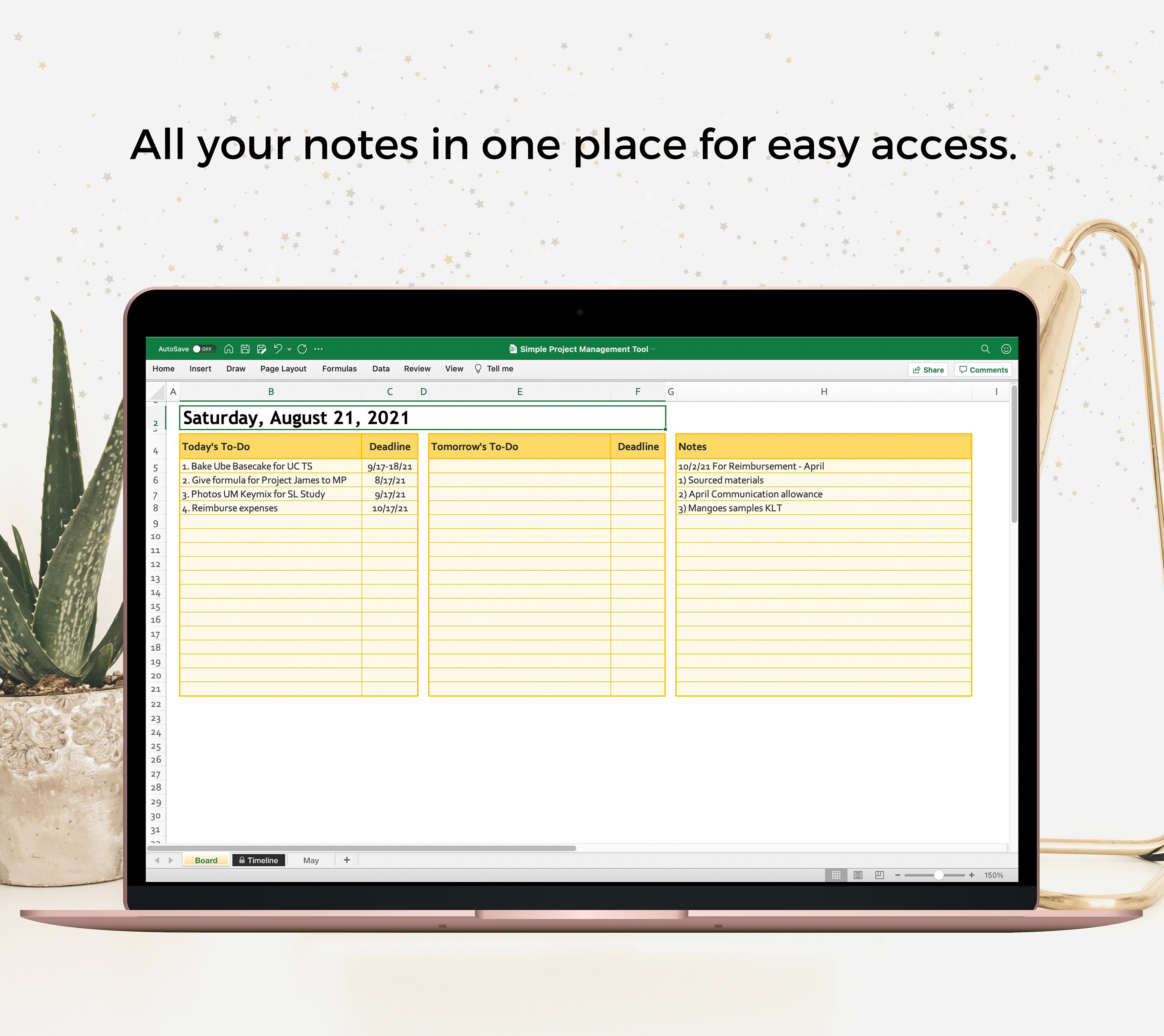 Project Management Excel Template, To-do List, Activity Monitoring ...