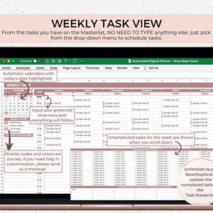 Excel Planner Template, Spreadsheet Planner, to Do List, Daily Planner ...