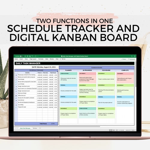Kanban Board Excel Template Agile Project Management Task Etsy