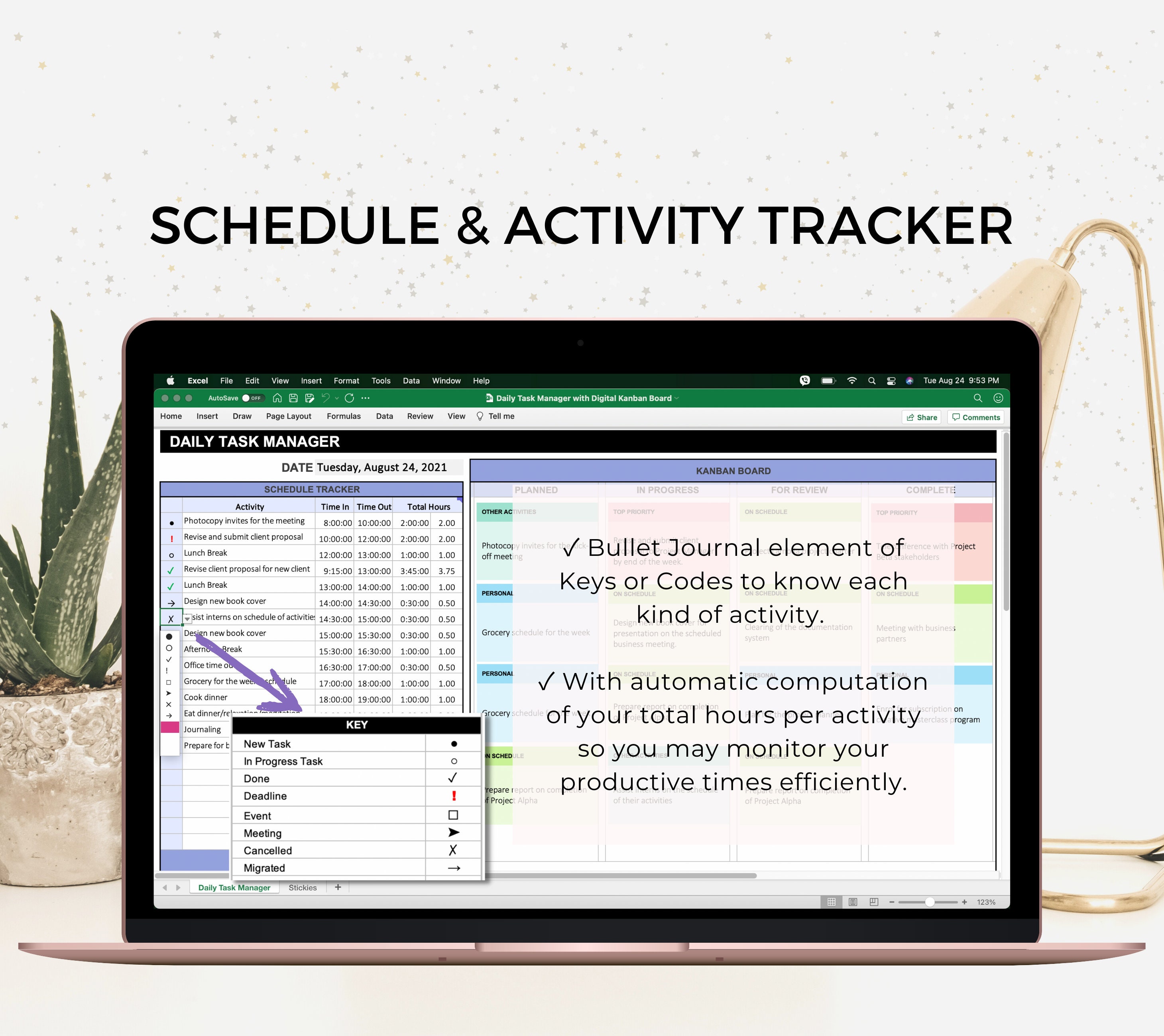 Daily Schedule Planner, Activity Tracker, Kanban Board, Digital Planner ...
