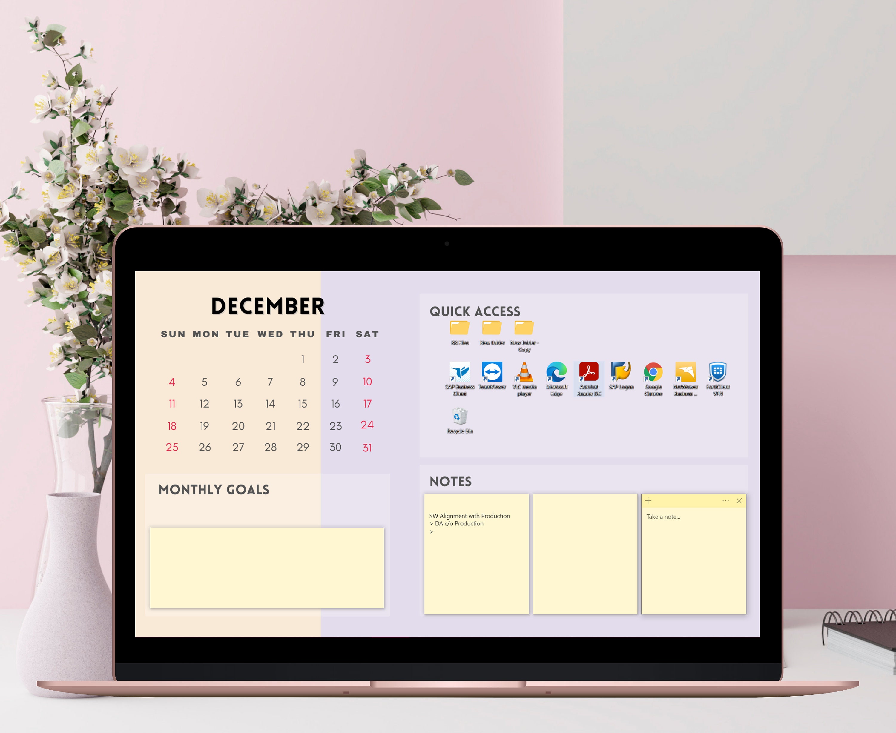 2023 Desktop Calendar Wallpaper, Pastel Desktop Wallpaper Organizer ...