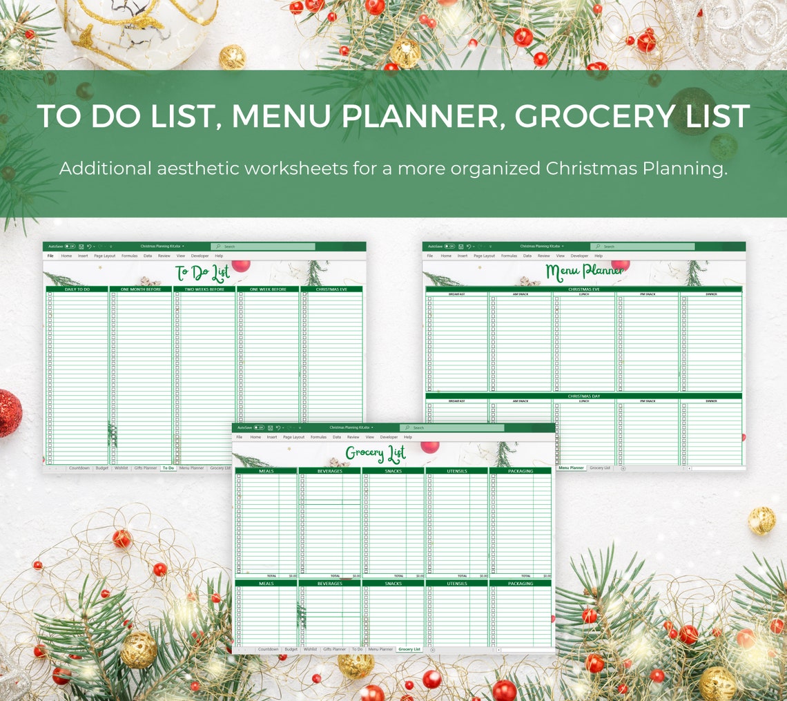 Christmas Budget Spreadsheet, Digital Christmas Planner, Christmas ...