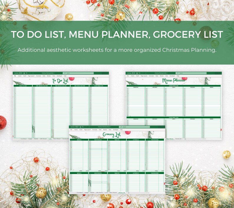 Christmas Budget Spreadsheet, Digital Christmas Planner, Christmas ...