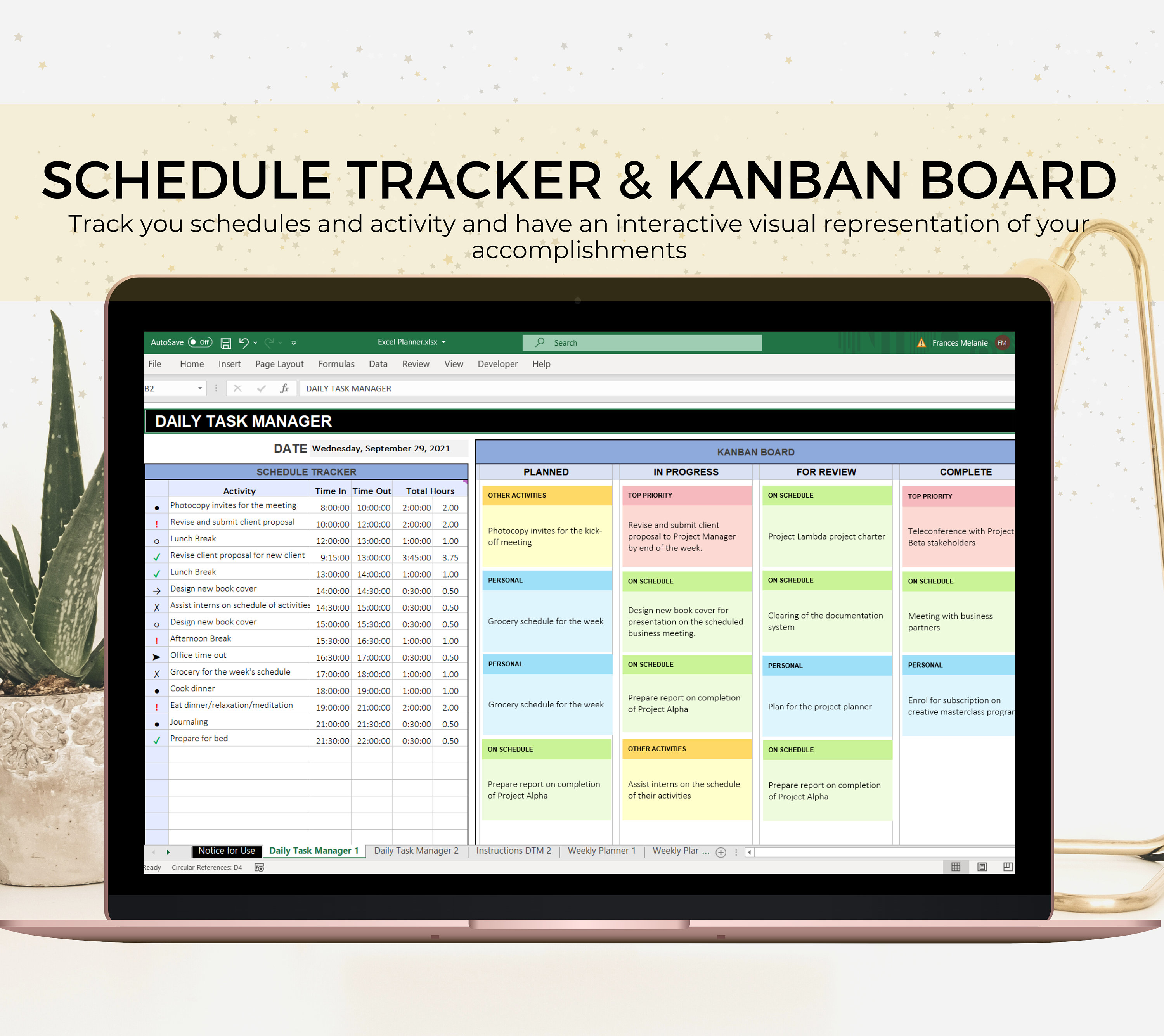 Excel Planner Template, Digital Planner Bundle, to Do List, Schedule ...