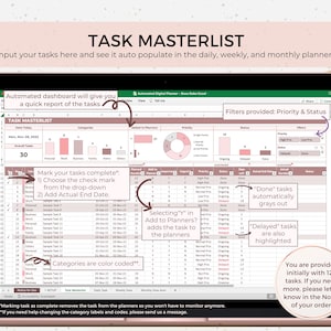 Excel Planner Template, Spreadsheet Planner, to Do List, Daily Planner ...