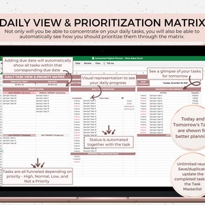 Excel Planner Template, Spreadsheet Planner, to Do List, Daily Planner ...