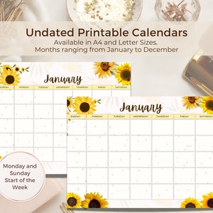 Floral Calendar 2023, Printable Calendar 2023, Editable Calendar ...