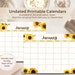 Floral Calendar 2023, Printable Calendar 2023, Editable Calendar ...