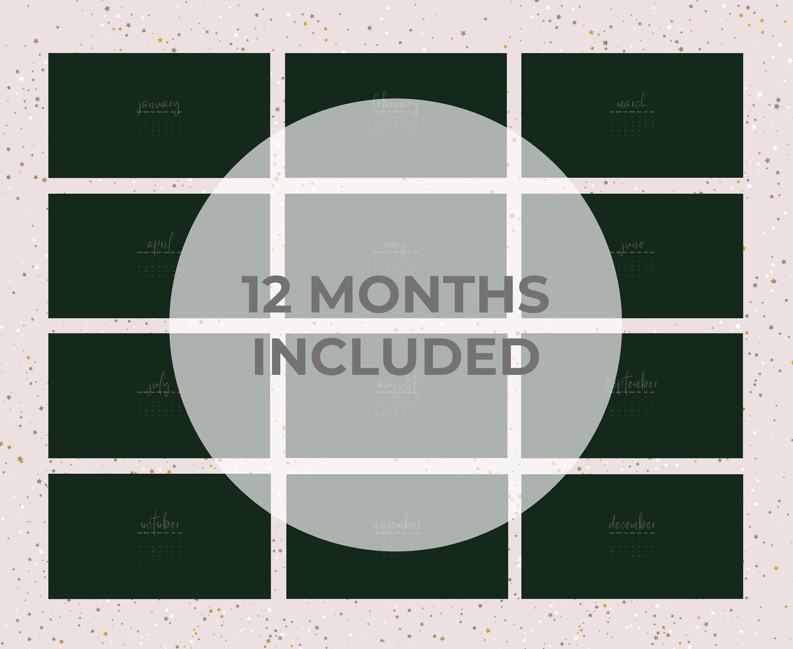 Desktop Wallpaper Organizer, Green Desktop Organizer, Minimalist ...