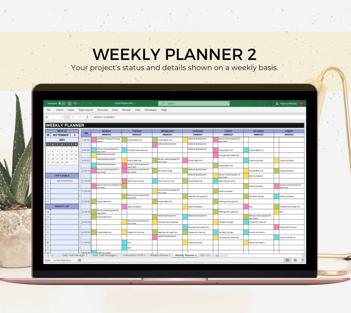Excel Planner Template, Digital Planner Bundle, to Do List, Schedule ...