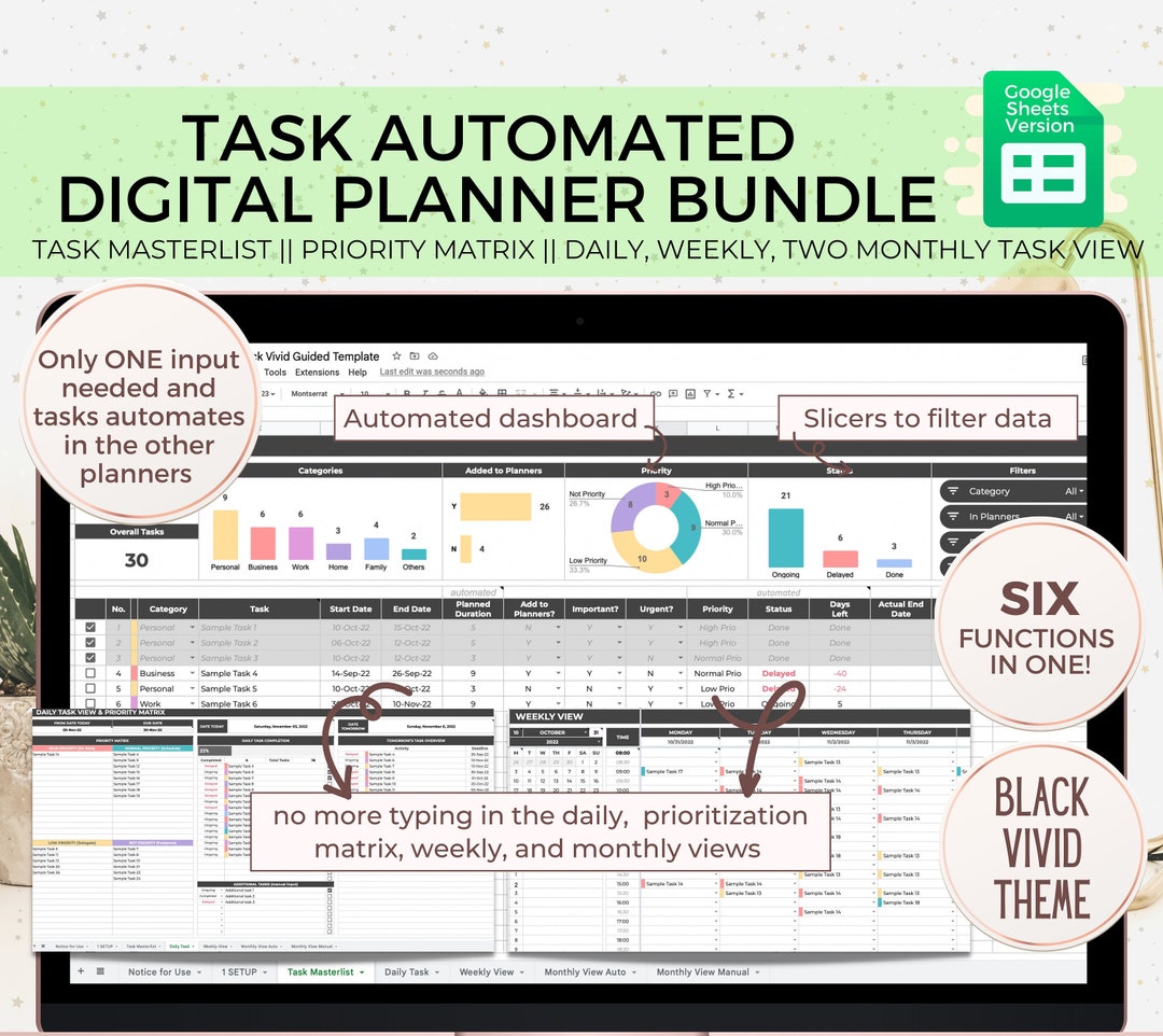 To Do List Template, Google Sheets to Do, Schedule Planner, Digital ...