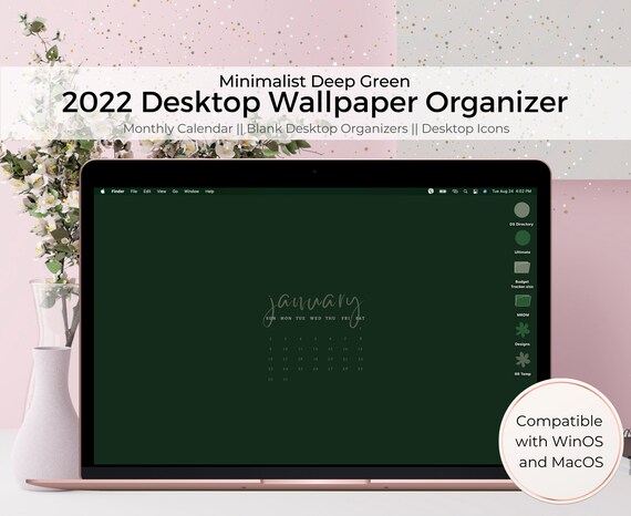 Desktop Wallpaper Organizer Green Desktop Organizer - Etsy